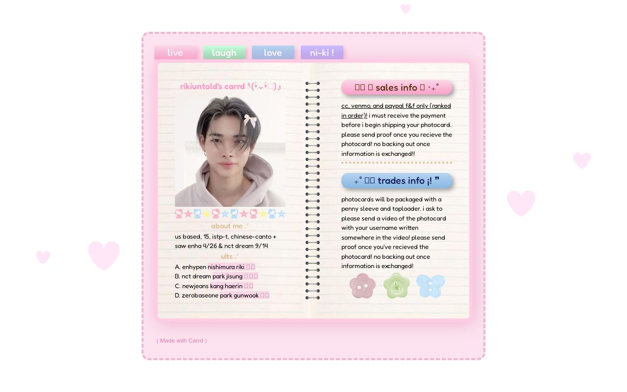 rikiuntold's carrd
